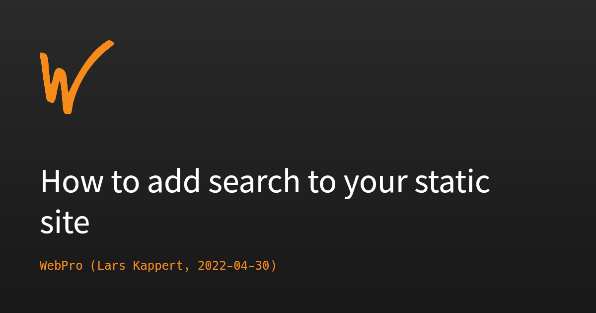 How to add search to your static site
